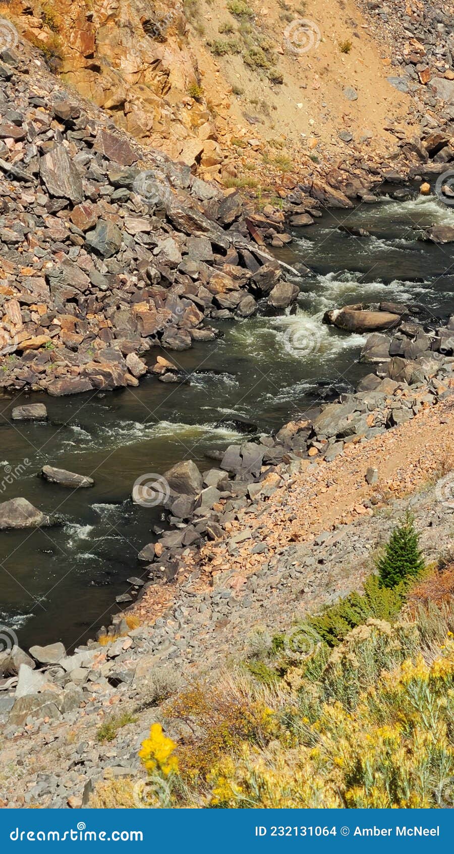 Swift Moving Water Flows Over Rocks Stock Photo - Image of geology ...
