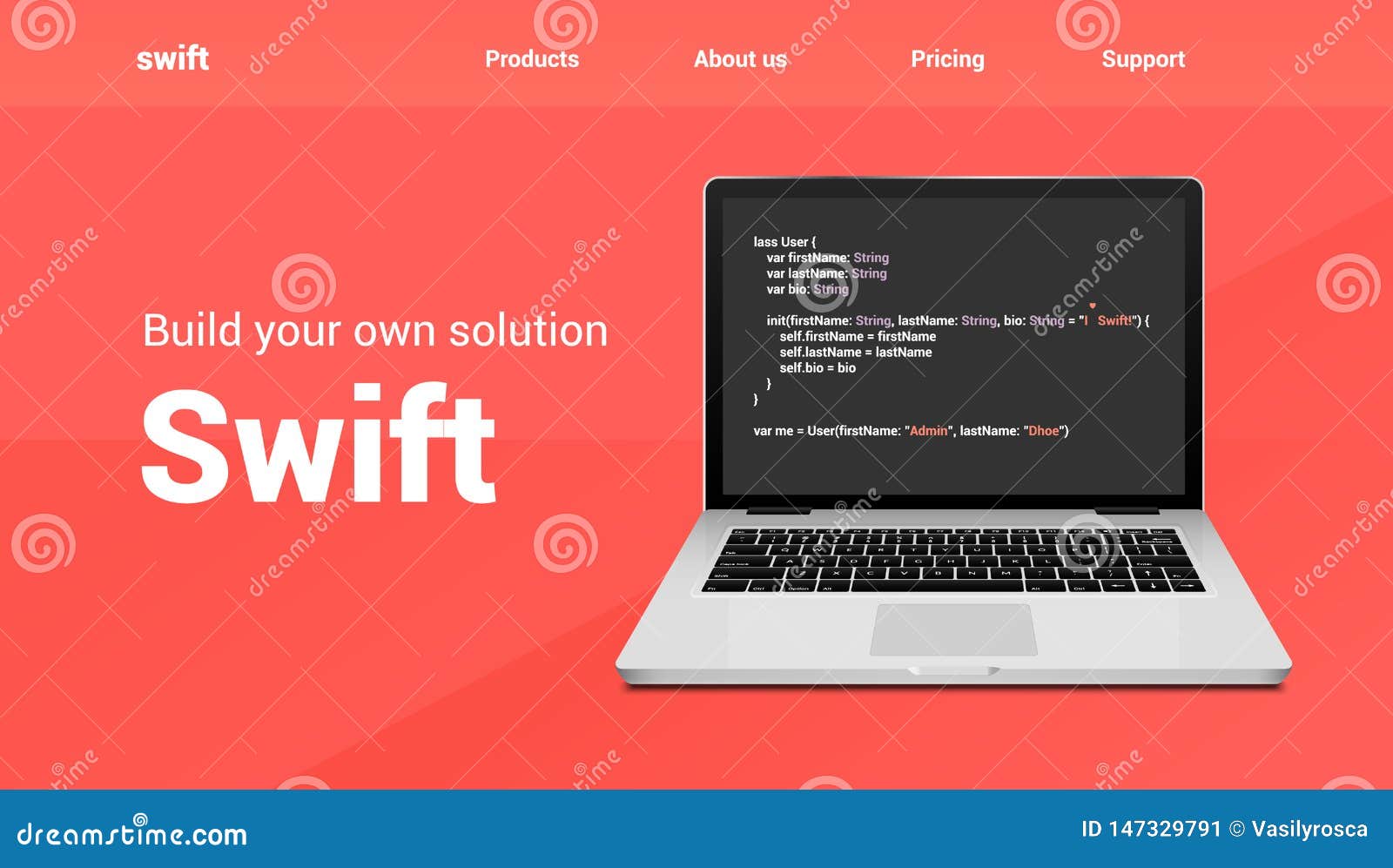 Swift Programming Code Technology Banner Swift Language Software