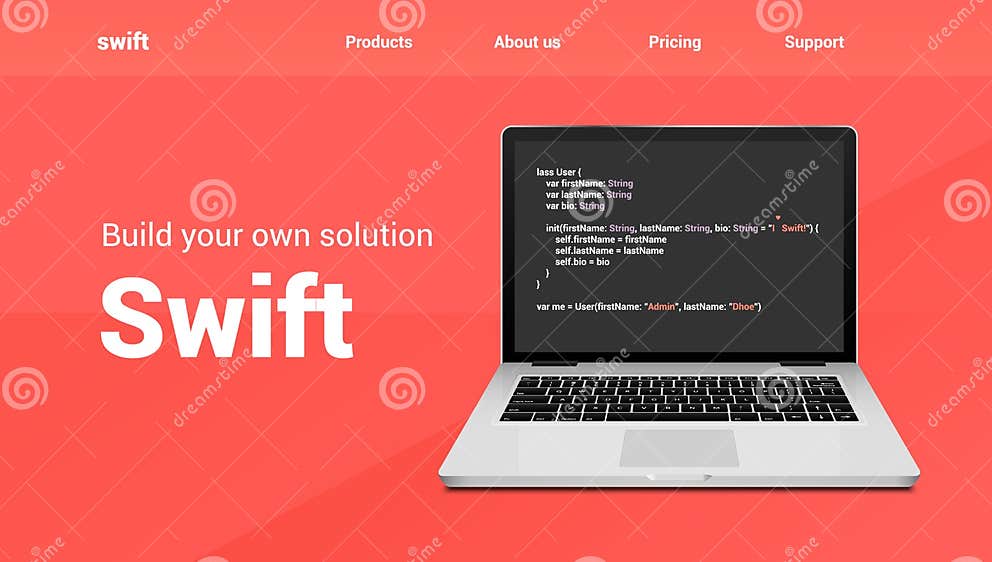 Swift Programming Code Technology Banner. Swift Language Software ...
