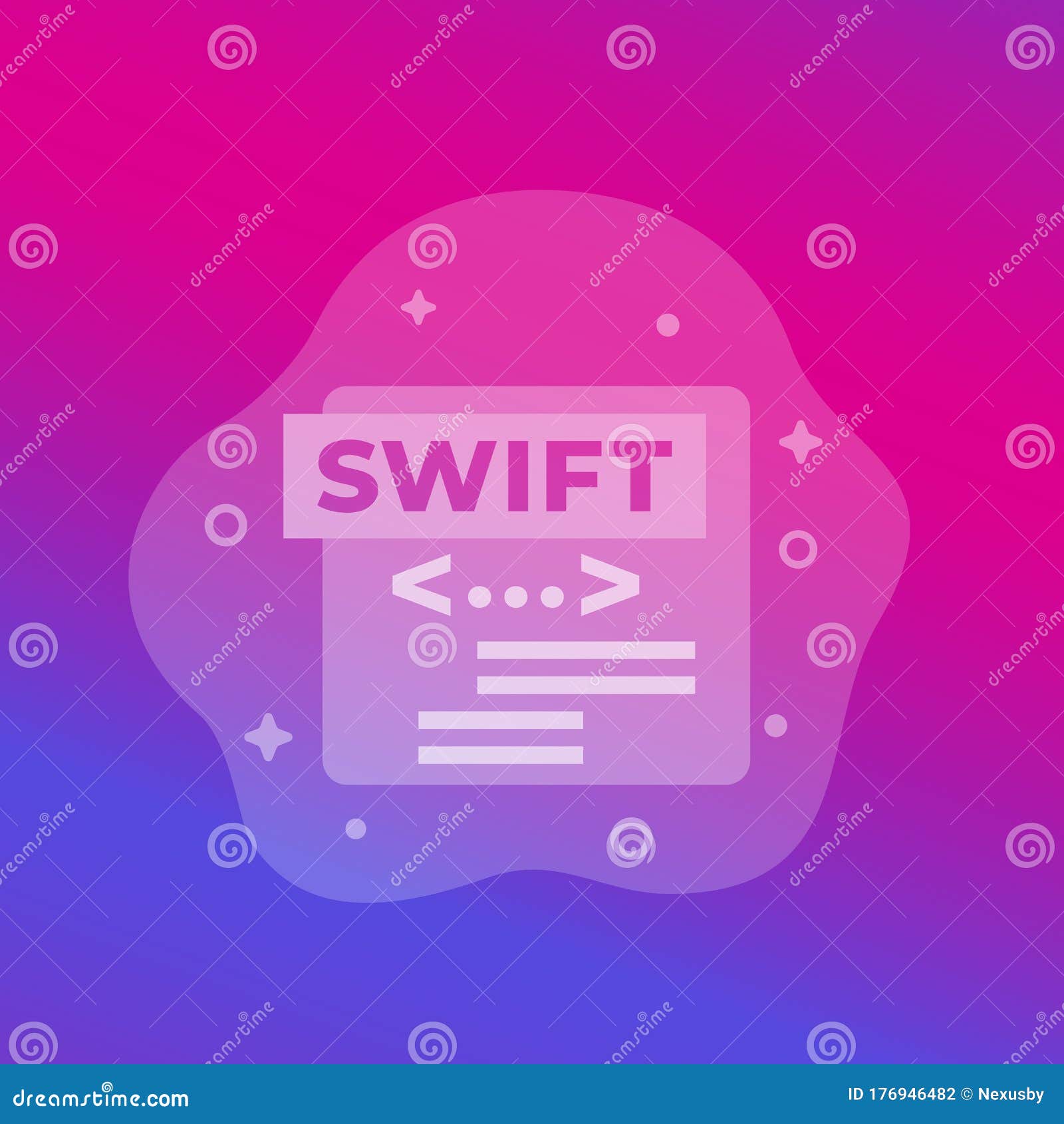 Swift Programming Language Development Concept Coding Background Colored Pixelized Text 3d