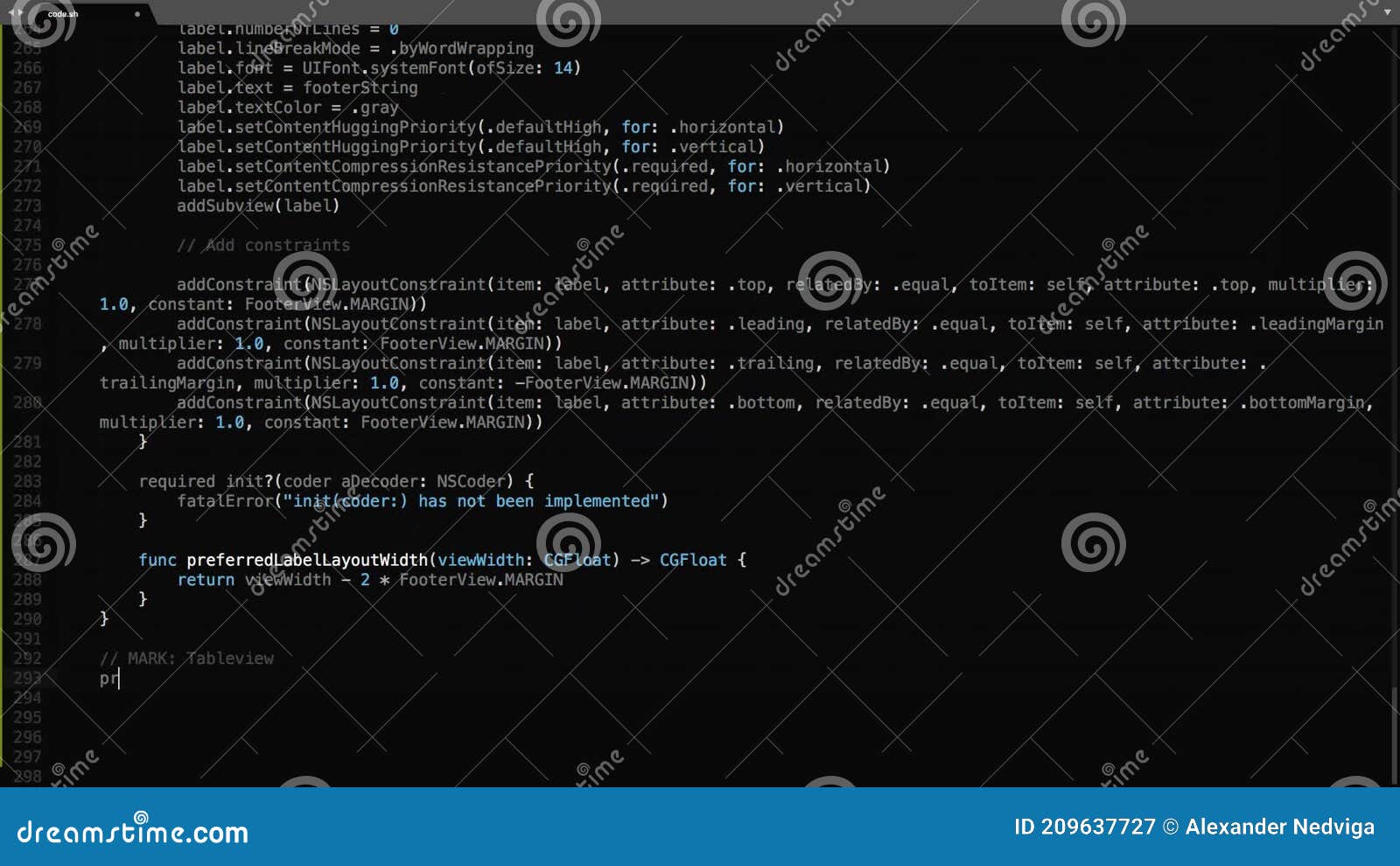 Swift Programming Language Source Code Typing Effect Swift Programmer Ticker Colored Commands