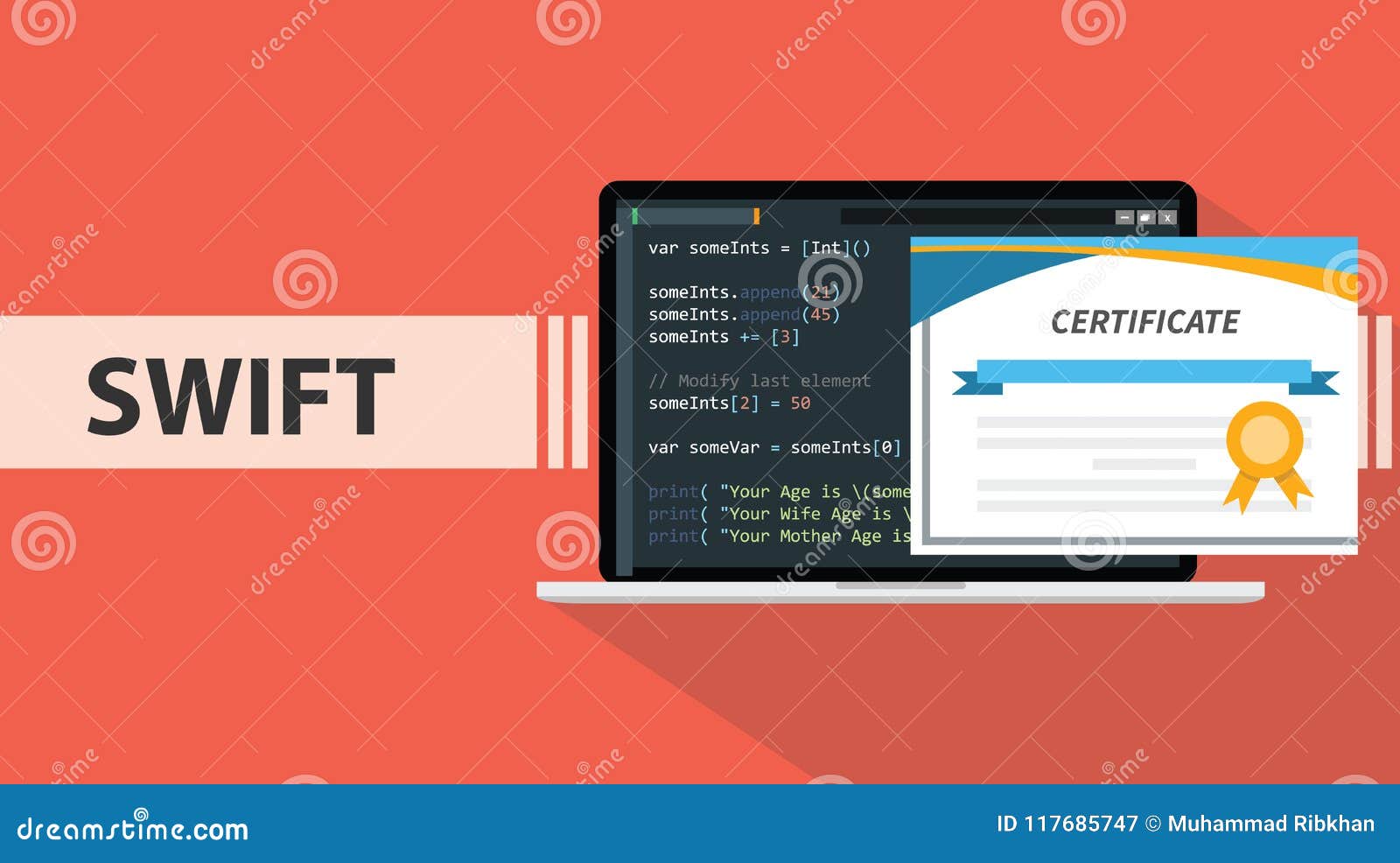 Swift Programming Language For Ios Mac Os From Apple With Script Code On Laptop Screen 8043
