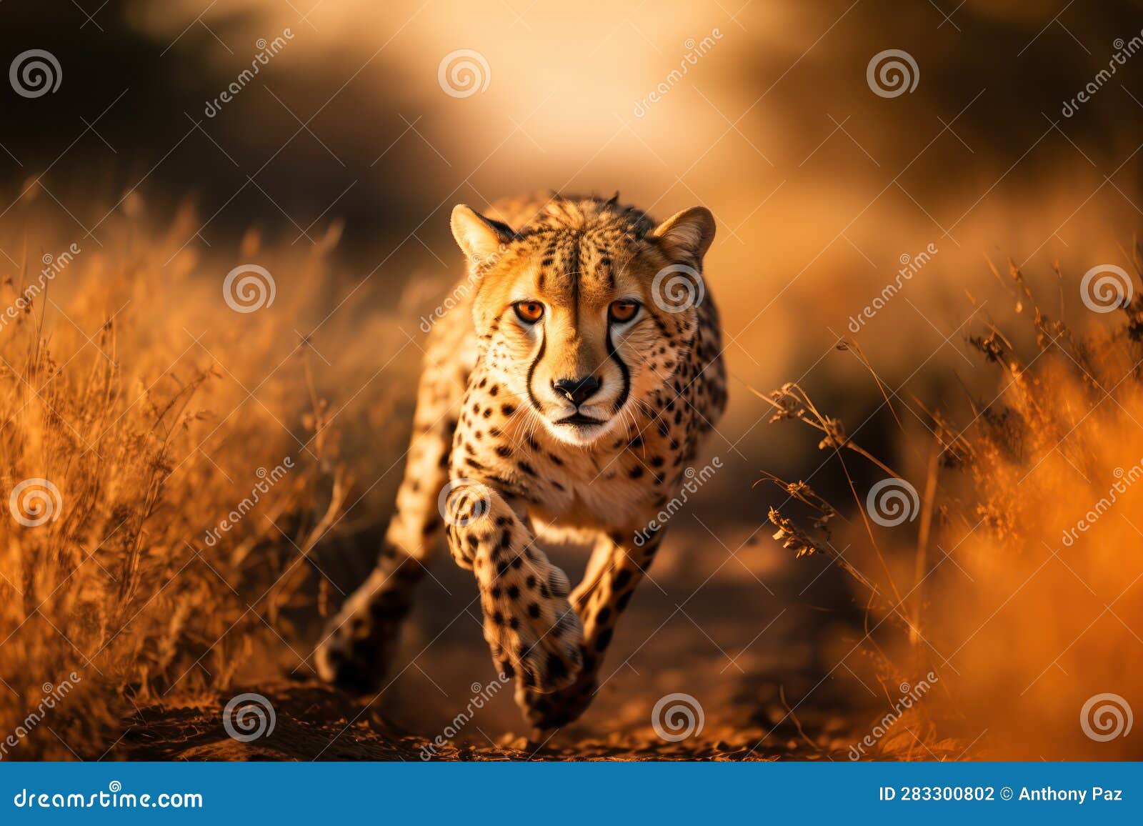 Cheetah Full Body, Studio Shoot Concept On Yellow Solid Background ...