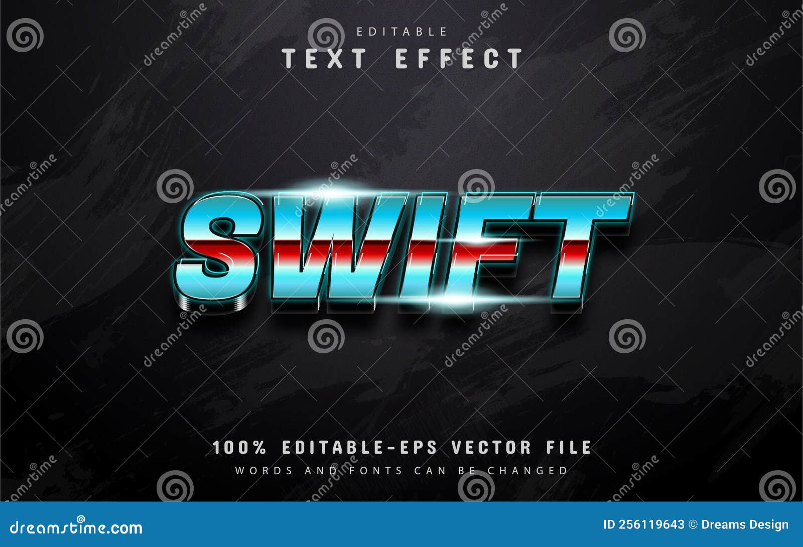 Swift Text, Editable Text Effect Stock Vector - Illustration of letter ...