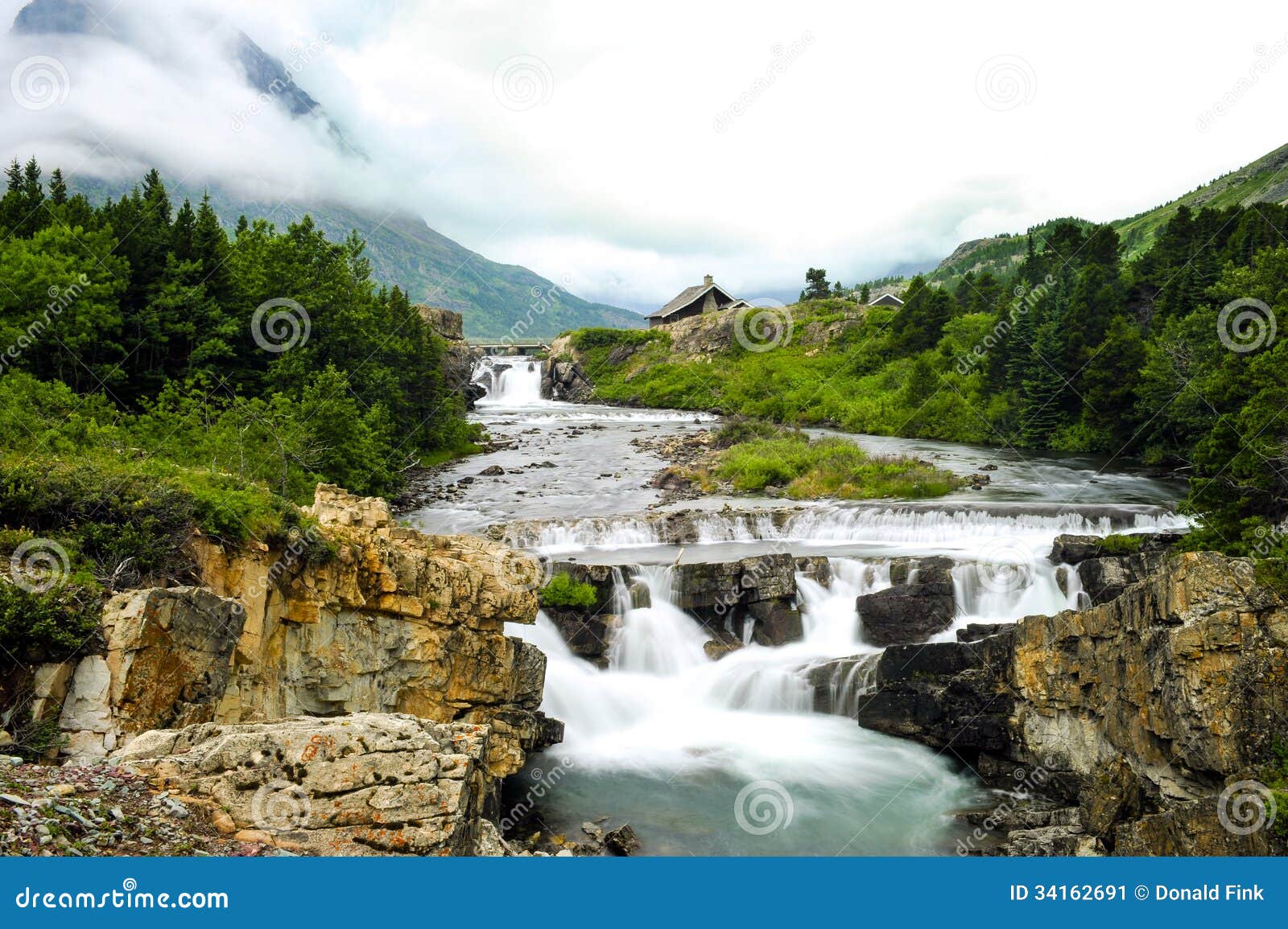 Swiftcurrent Creek Glacier National Park Stock Image - Image of granite ...