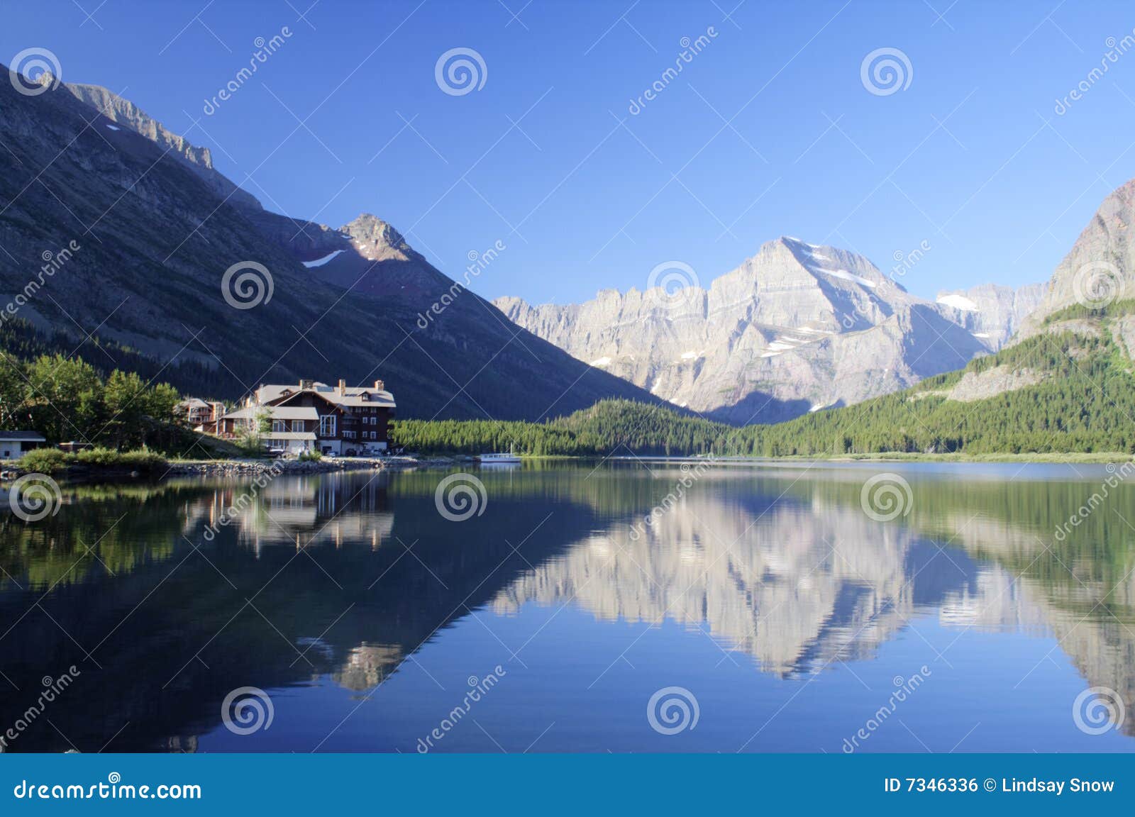 Swiftcurrent Lake stock photo. Image of nature, high, mount - 7346336
