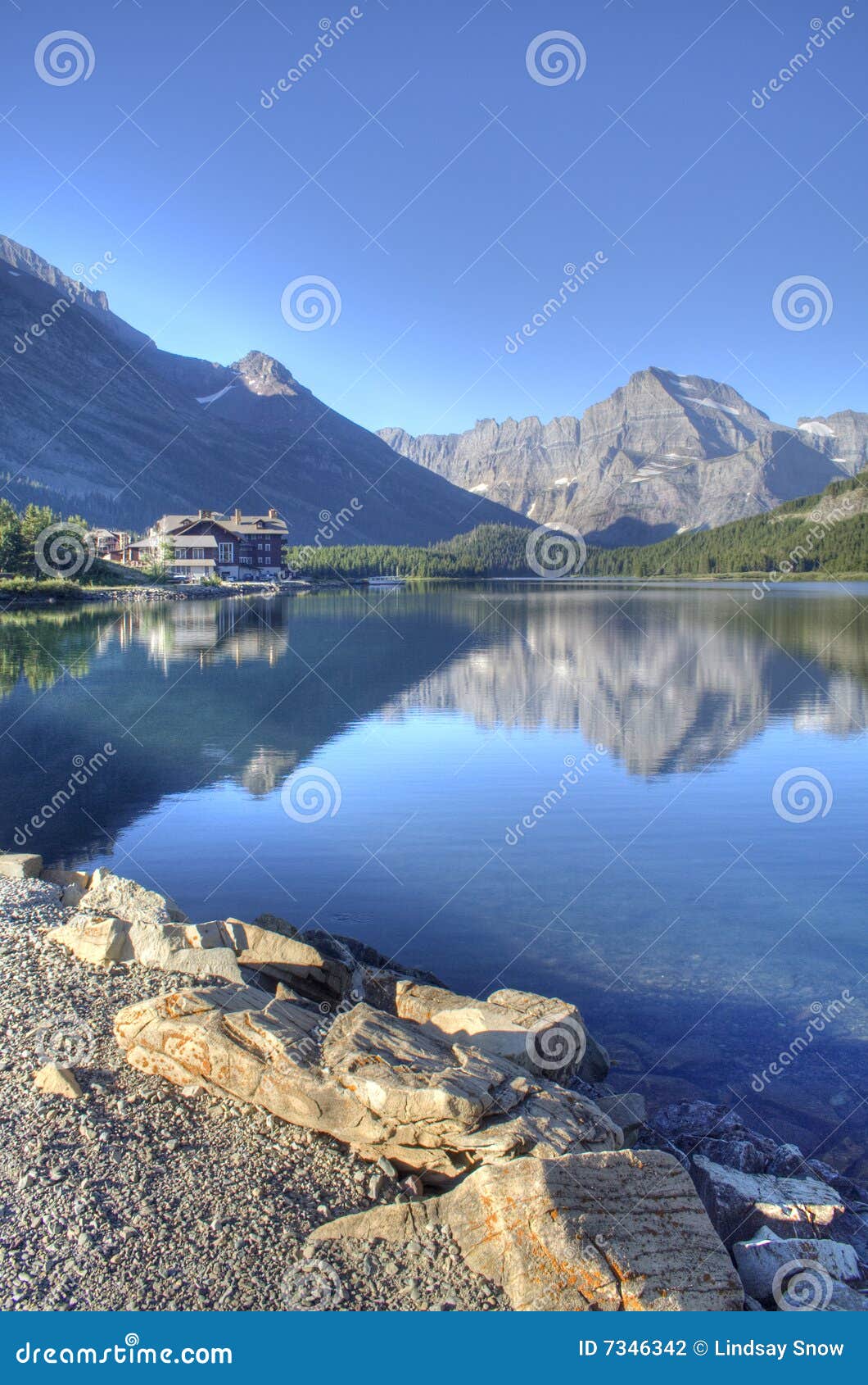 Swiftcurrent Lake stock photo. Image of park, clear, states - 7346342