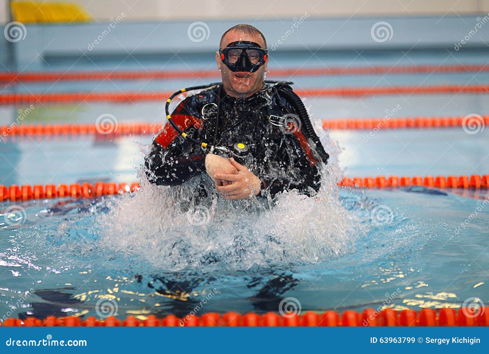 Swim coach stock image. Image of happy, lesson, dive - 63963799
