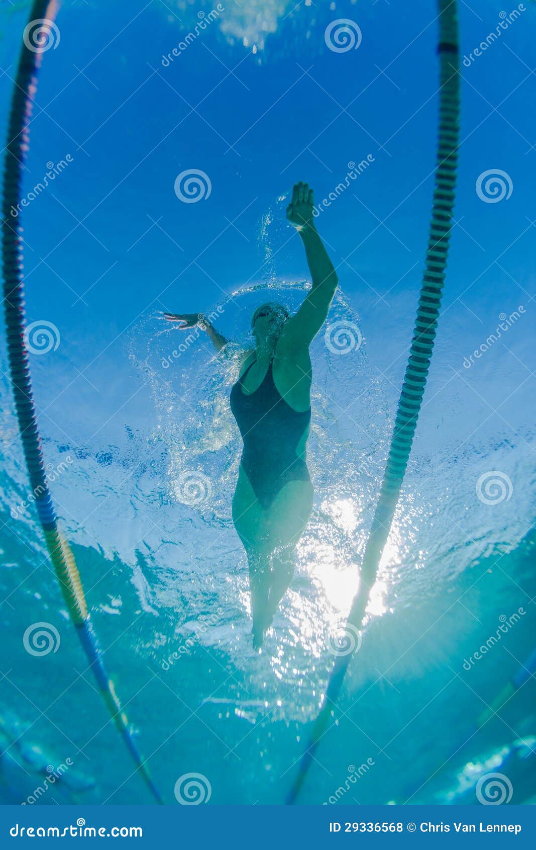Swimming Girl Training Underwater Editorial Stock Photo - Image of blue ...