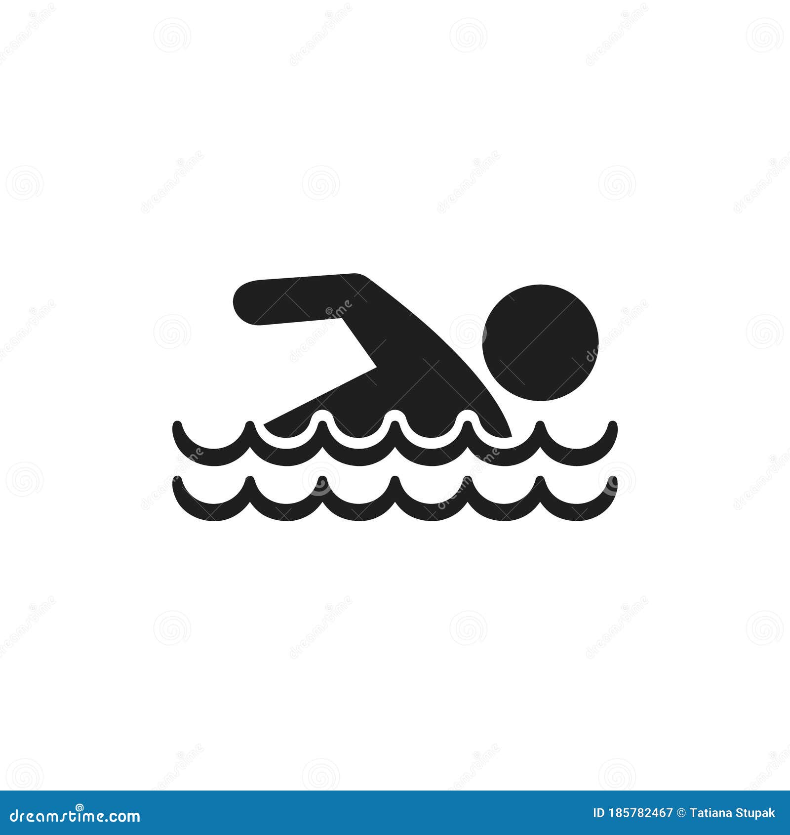 Swim Icon, Vector Isolated Swimming Man Symbol Stock Vector ...