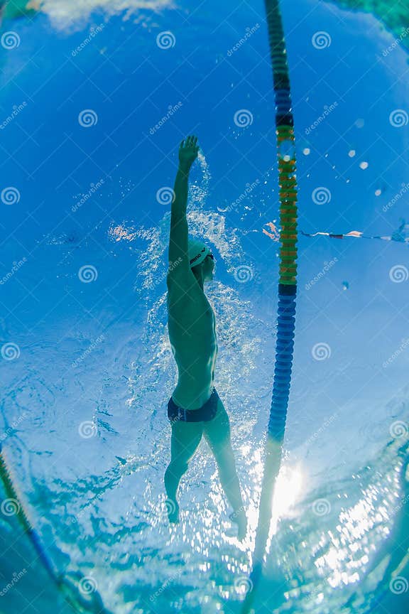 Swim Male Training Underwater Editorial Stock Photo - Image of training ...