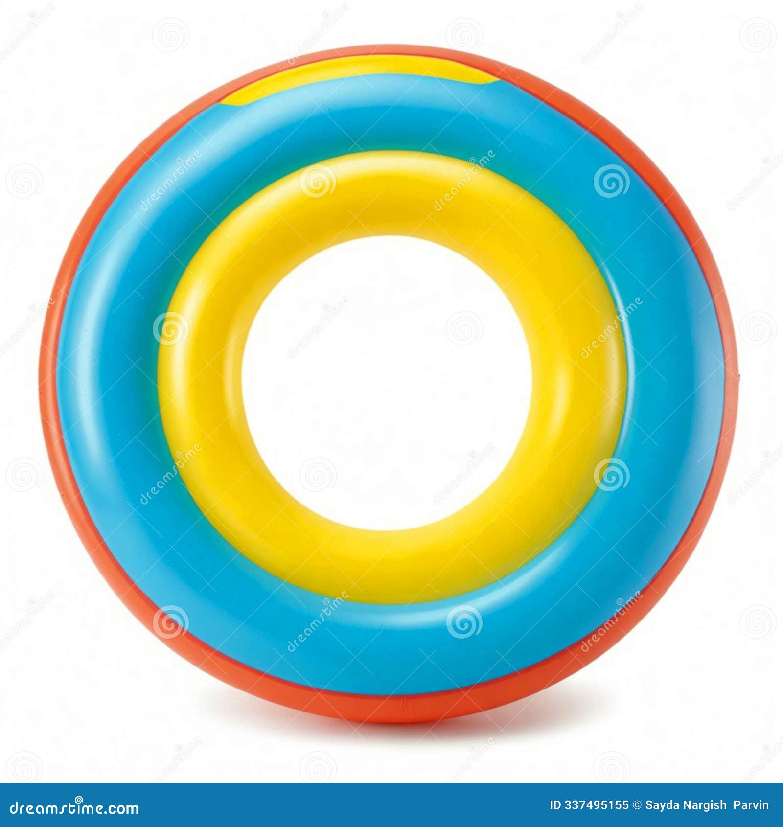 Swim Rubber Ring, Isolated on White Background Stock Illustration ...