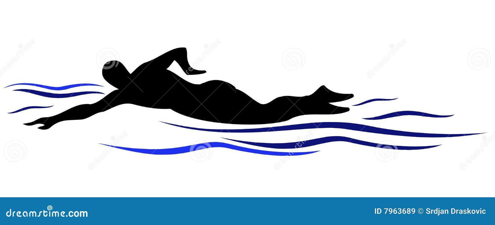 Swim silhouette stock illustration. Illustration of competition - 7963689