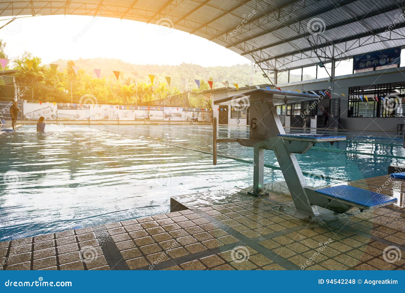 Swiming Pool and Jumping Stand Stock Photo - Image of holiday, common ...