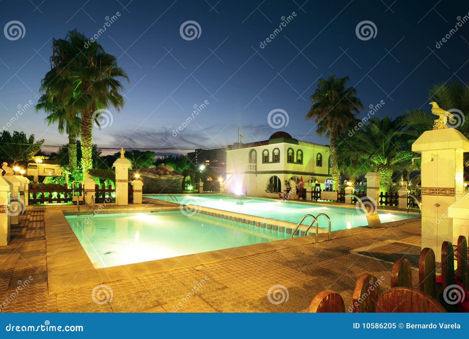 Swiming pool at night stock image. Image of night, camping - 10586205