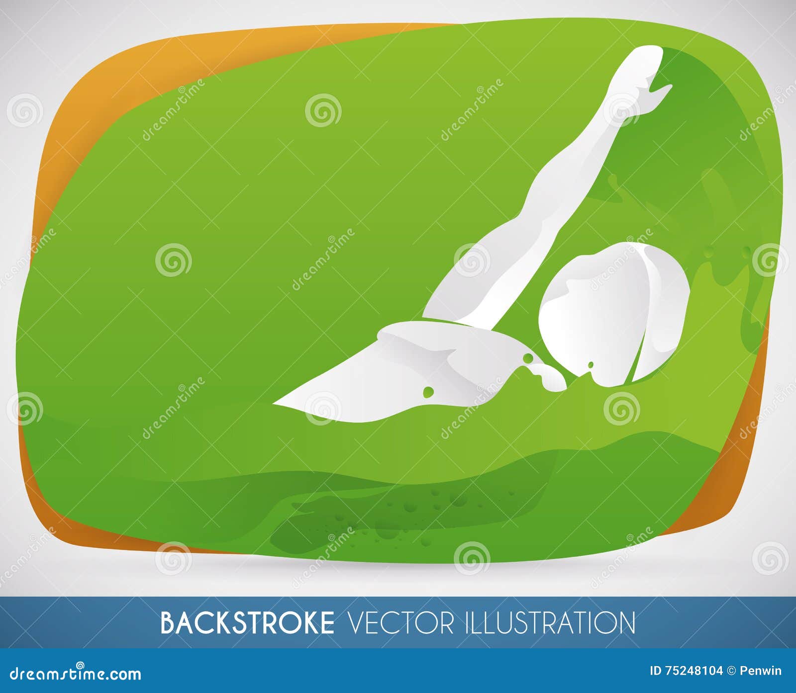 Swimmer in Backstroke Style Event, Vector Illustration Stock Vector ...