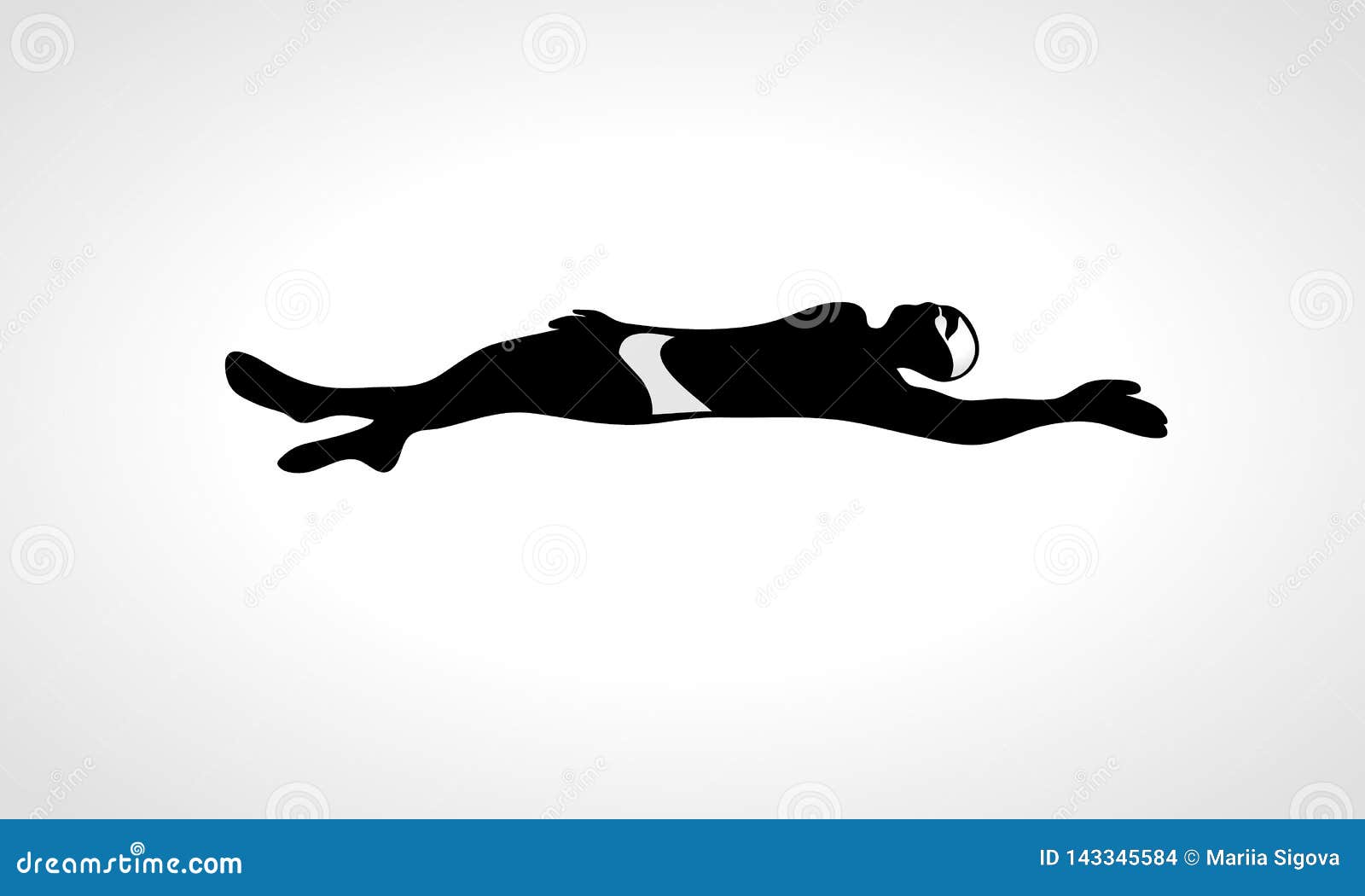 Swimmer Backstroke Vector Color Silhouette | CartoonDealer.com #103629551