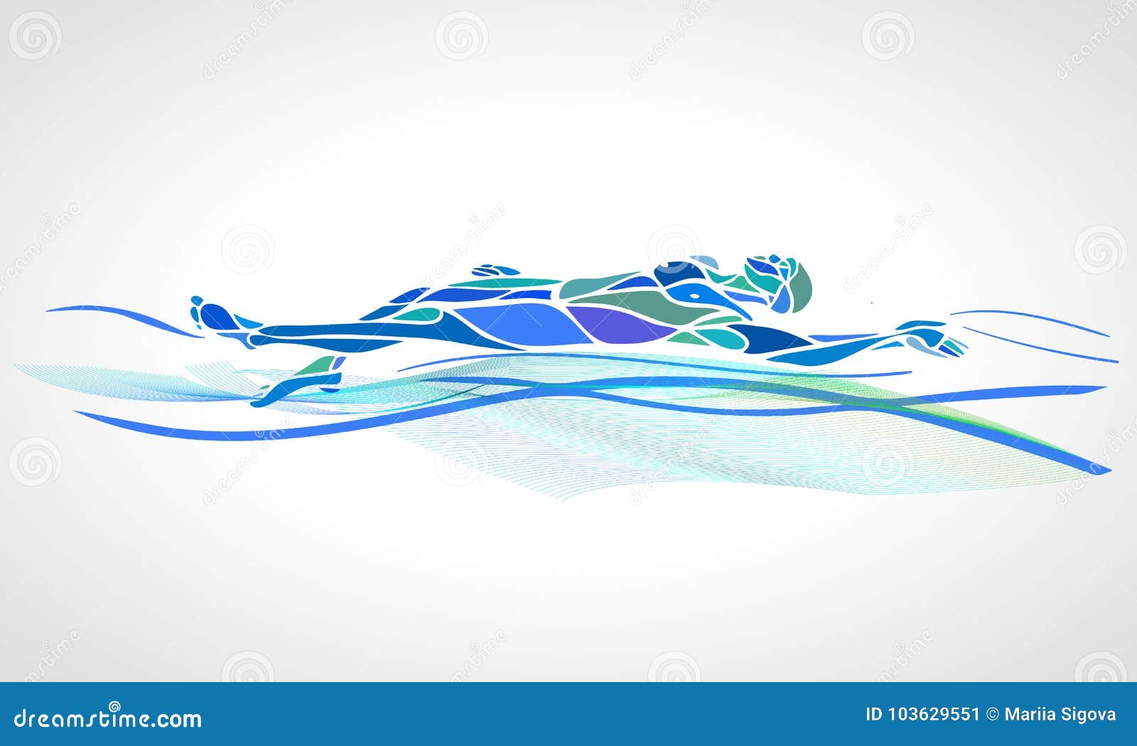 Swimmer Backstroke Vector Black Silhouette Isolated On White ...