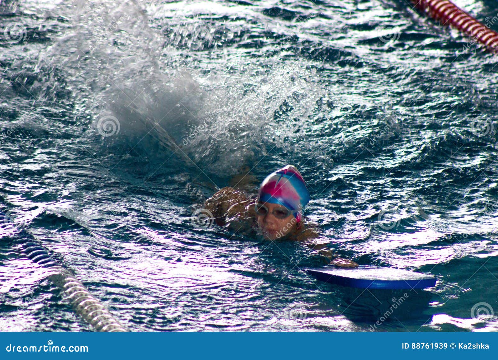 Swimmer Breathing Performing the Crawl Stroke Stock Image - Image of ...