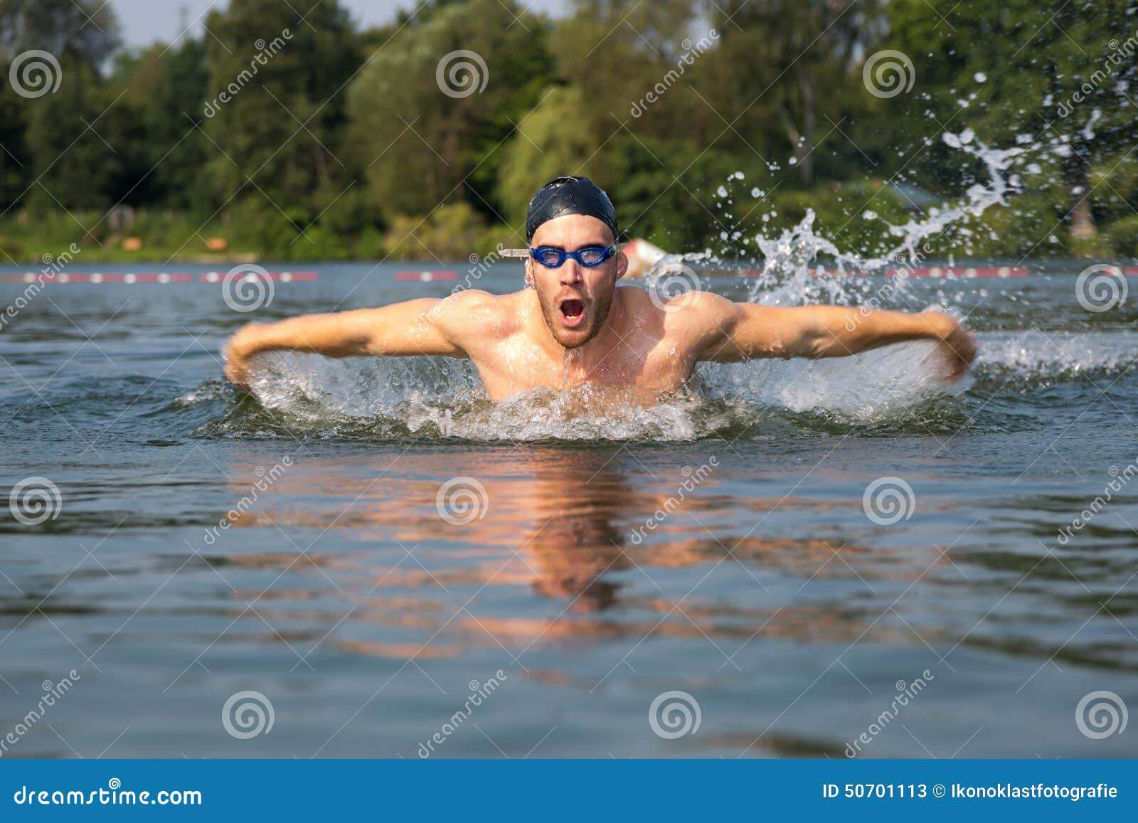 Swimmer Butterfly or Dolphin Swimming Stroke Stock Image - Image of ...
