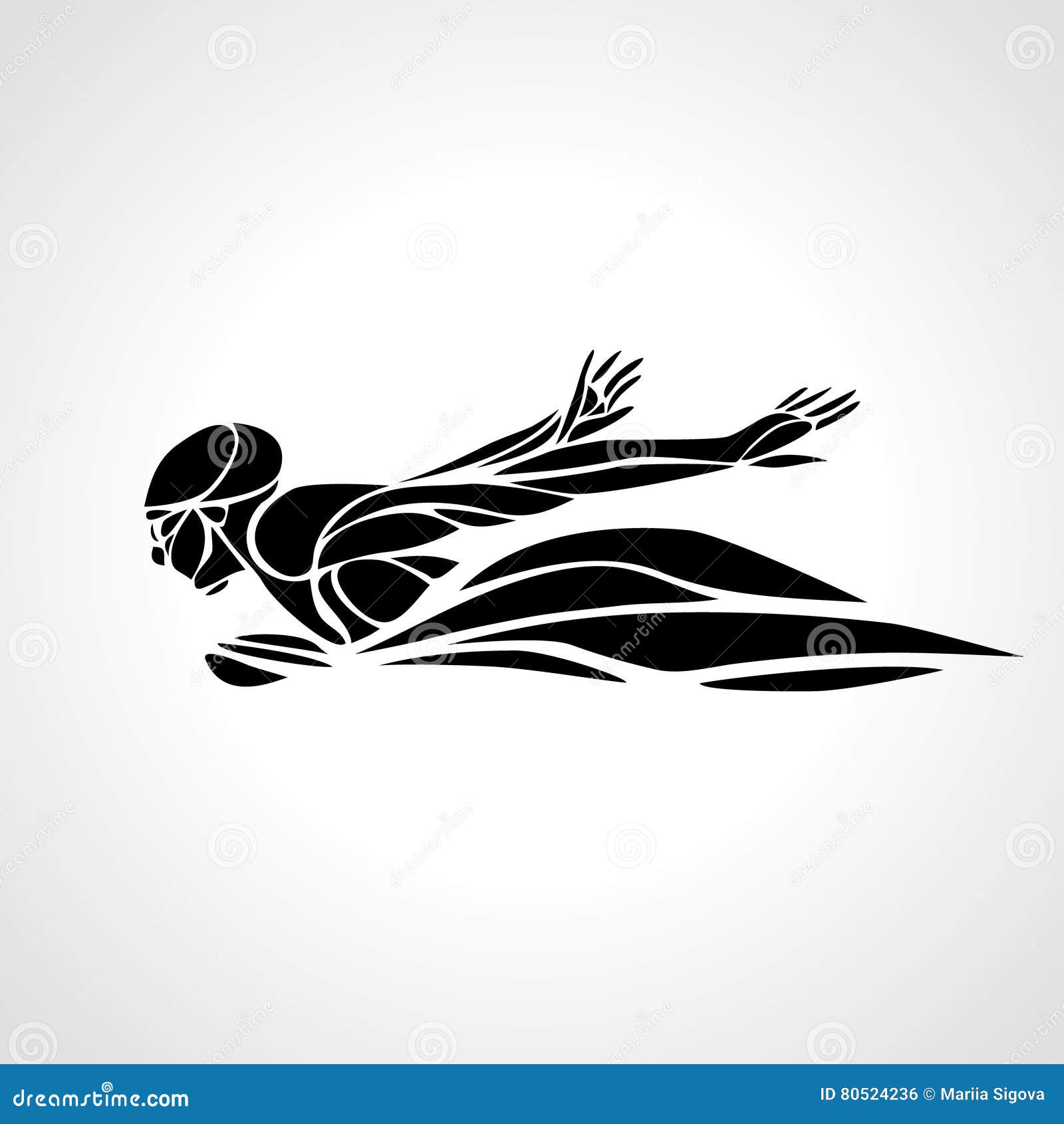 Swimmer Butterfly Stroke Vector Black Silhouette | CartoonDealer.com ...
