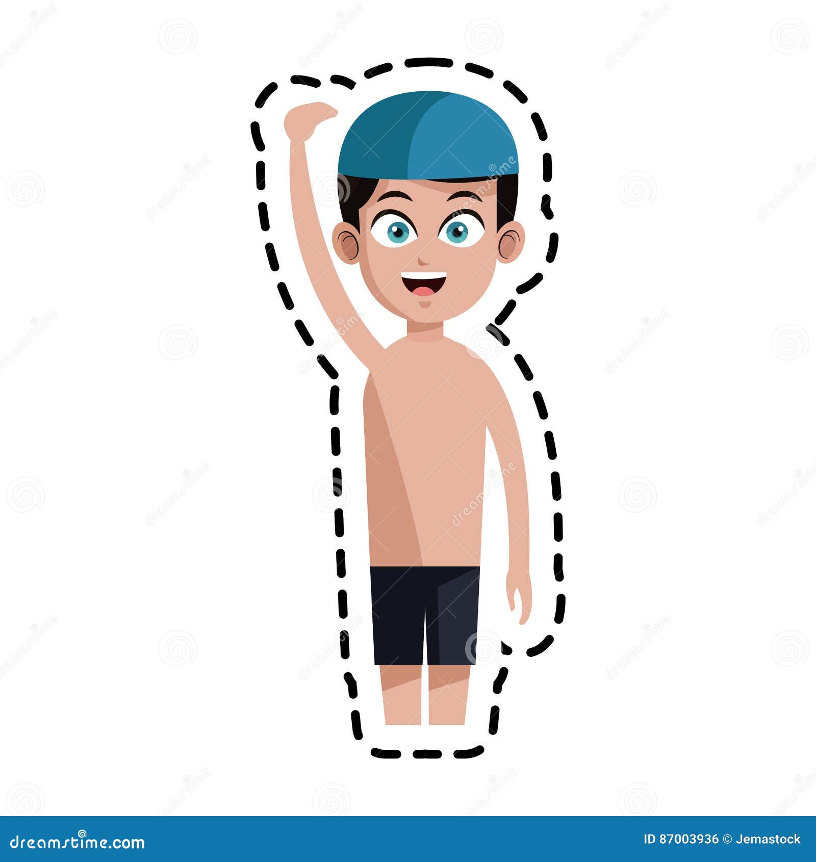 Swimmer cartoon icon image stock vector. Illustration of dive - 87003936