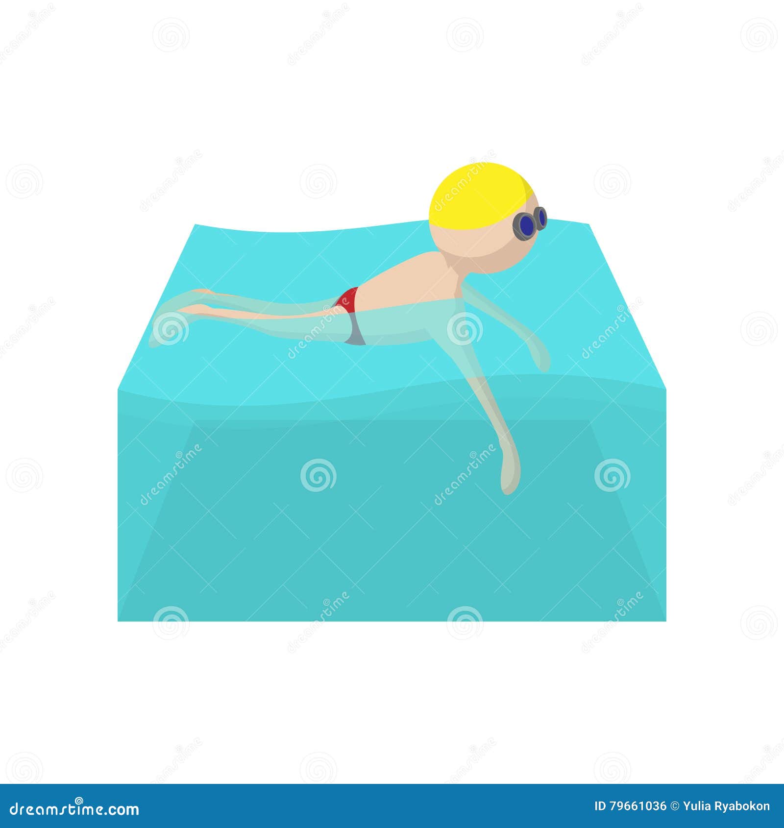 Swimmer cartoon icon stock vector. Illustration of practice - 79661036