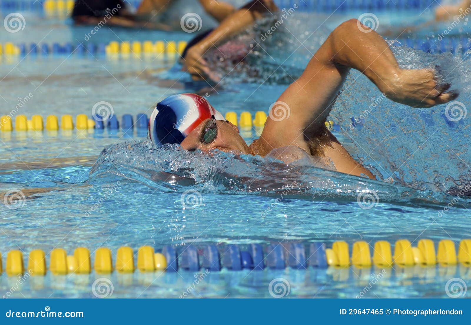 Swimmer Competing in Race stock image. Image of male - 29647465