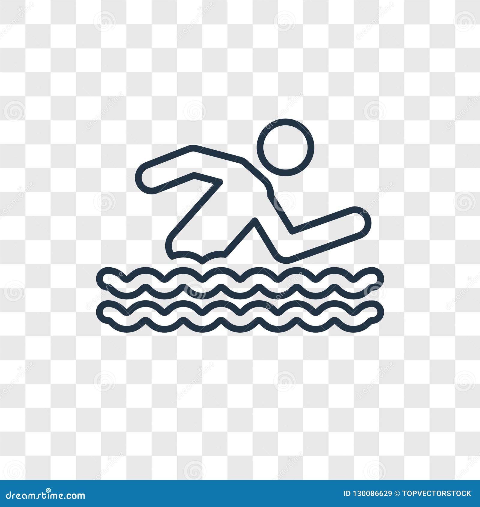 Swimmer Concept Vector Linear Icon Isolated On Transparent Background ...