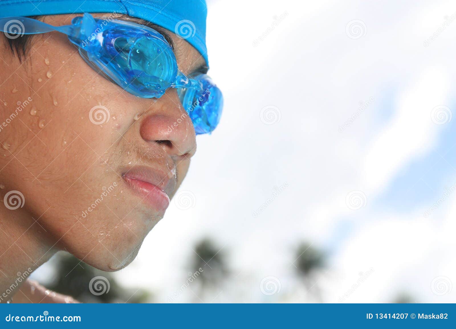 Swimmer in Deep Concentration Stock Image - Image of lifestyle ...