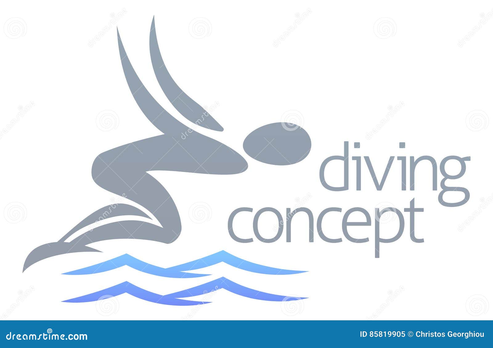 Swimmer Diving Into A Swimming Pool Vector Illustration | CartoonDealer ...