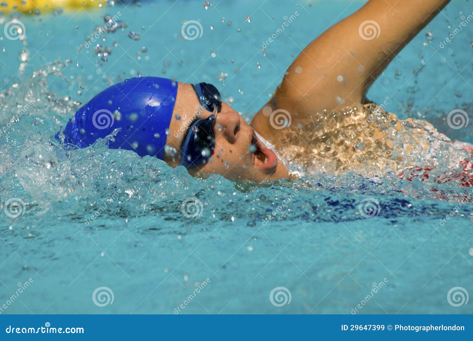 Swimmer Doing a Freestyle Stroke Stock Image - Image of female ...