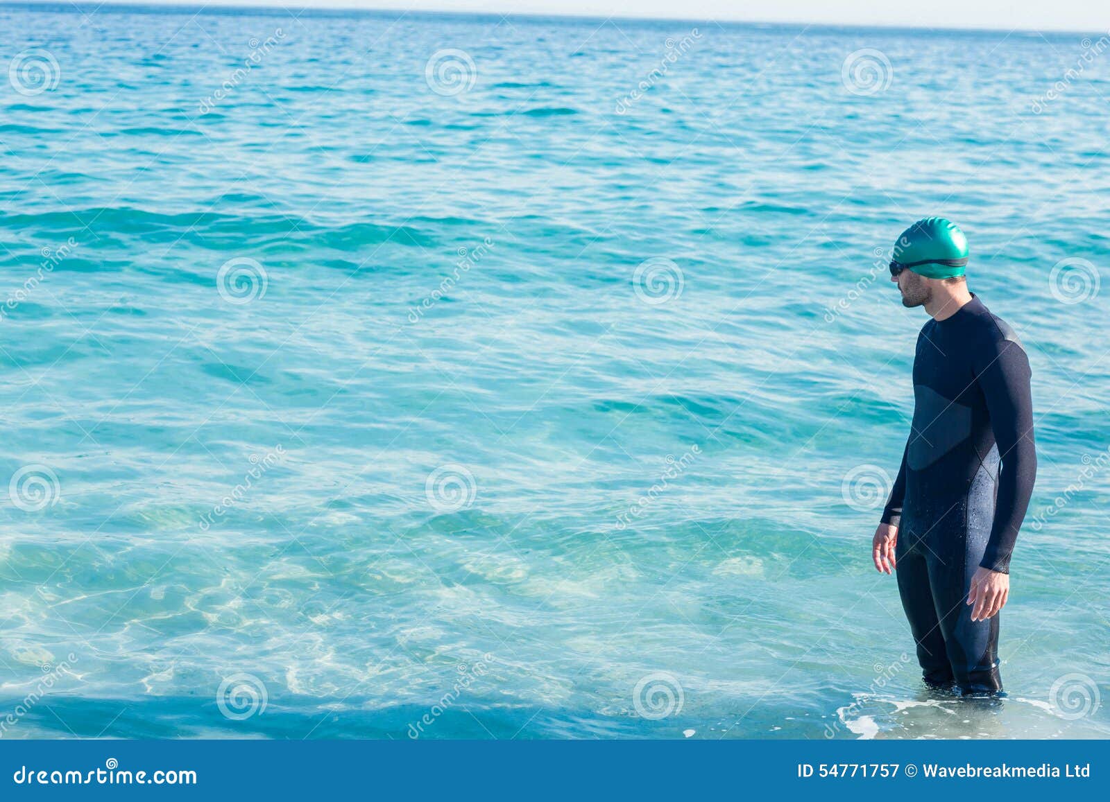Swimmer Getting Ready at the Beach Stock Image - Image of lifestyle ...