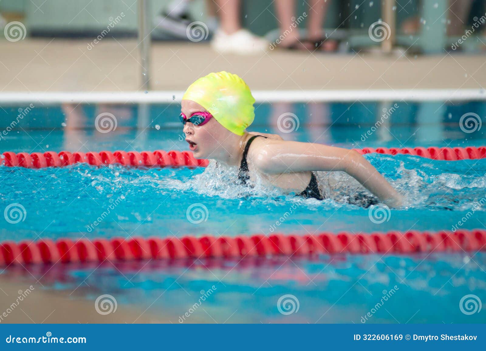 Swimmer Girl Swims Butterfly Swimming Style in the Pool Stock Image ... Swimmer Girl Swims Butterfly Swimming Style in the Pool Stock Image ...