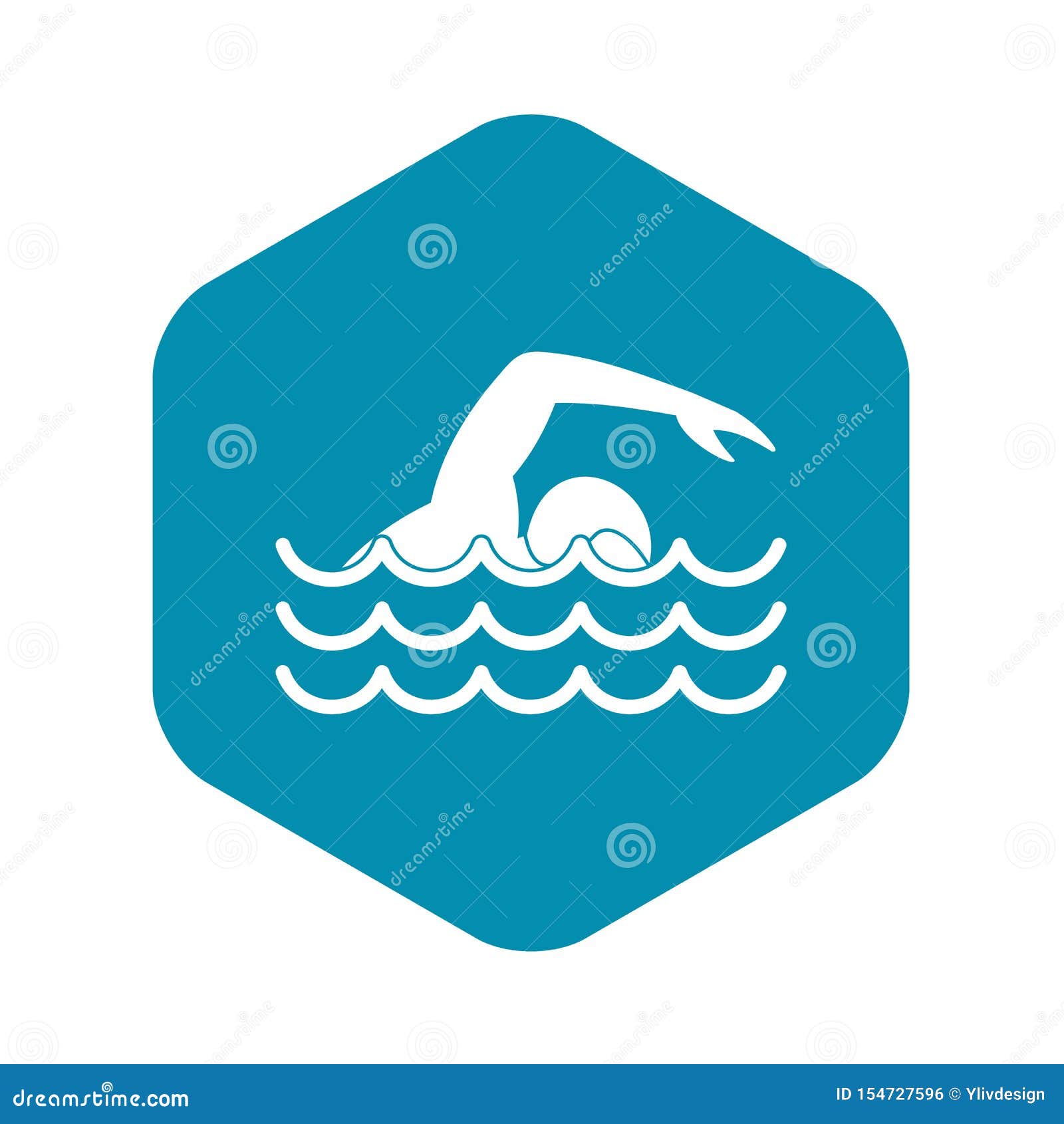 Swimmer icon, simple style stock vector. Illustration of professional ...