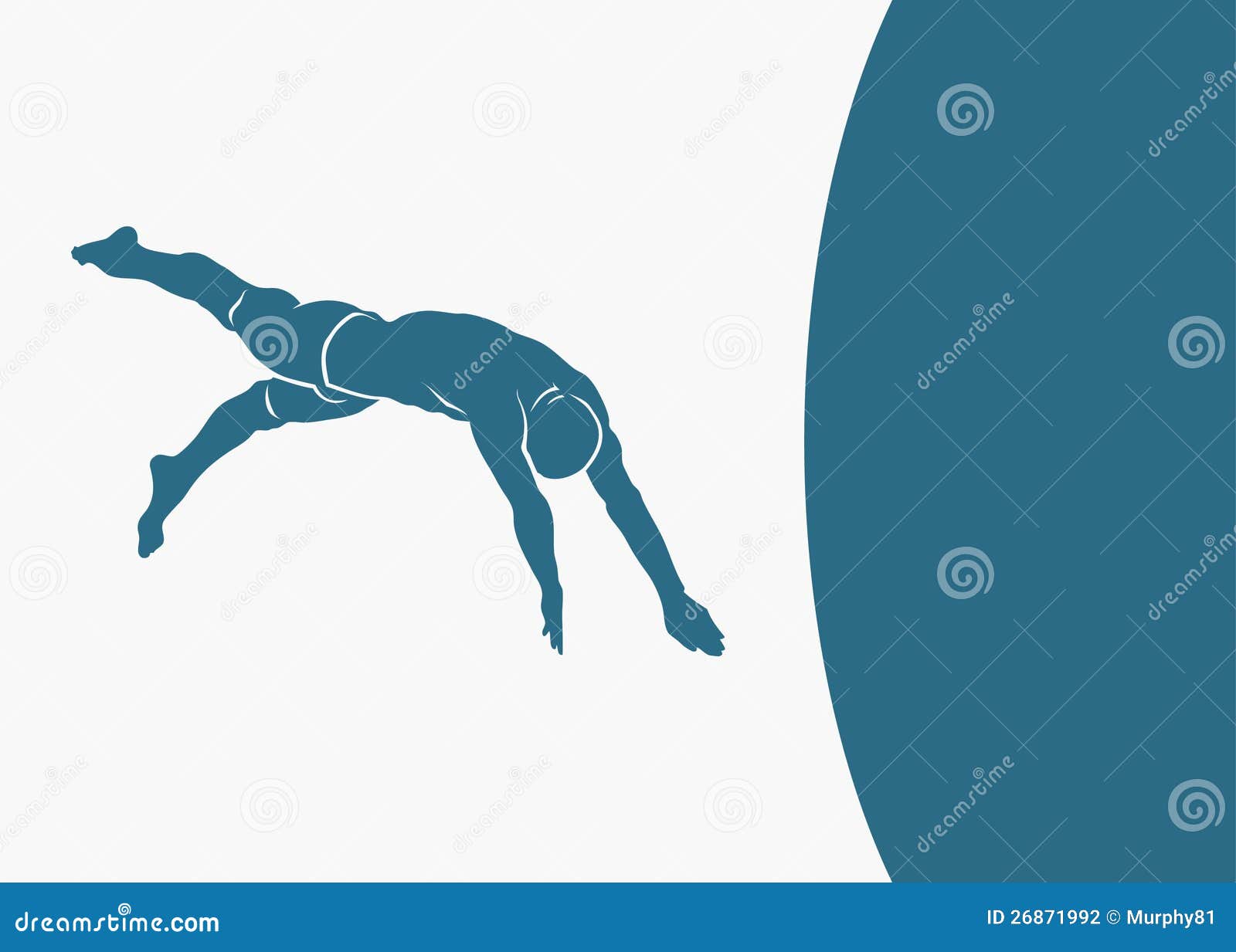 Swimmer jumping into water stock vector. Illustration of front - 26871992