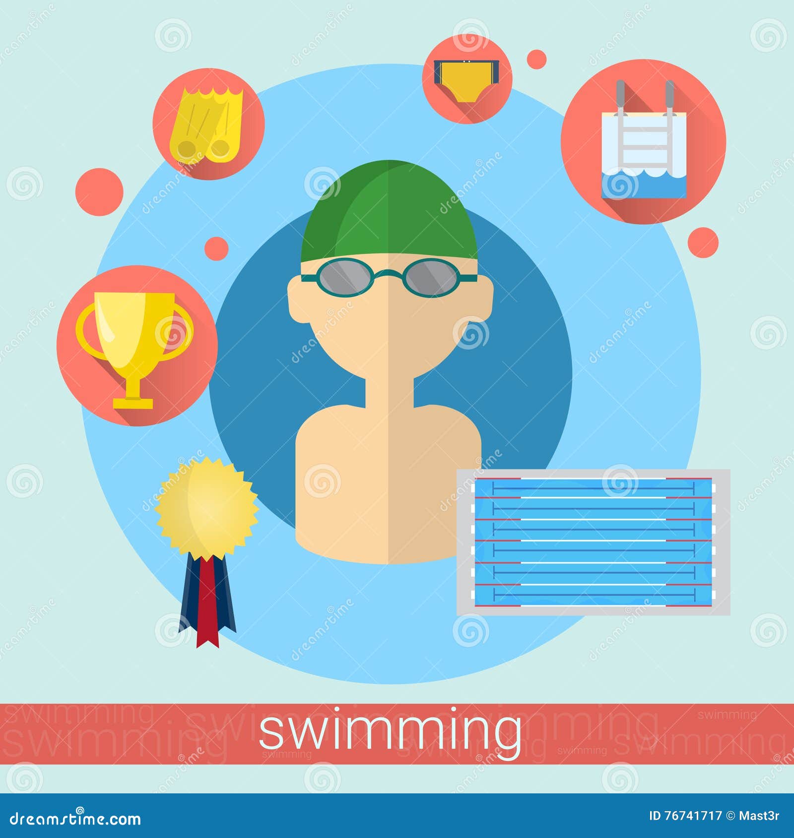 Swimmer Man Swimming Icon stock vector. Illustration of entertainment ...