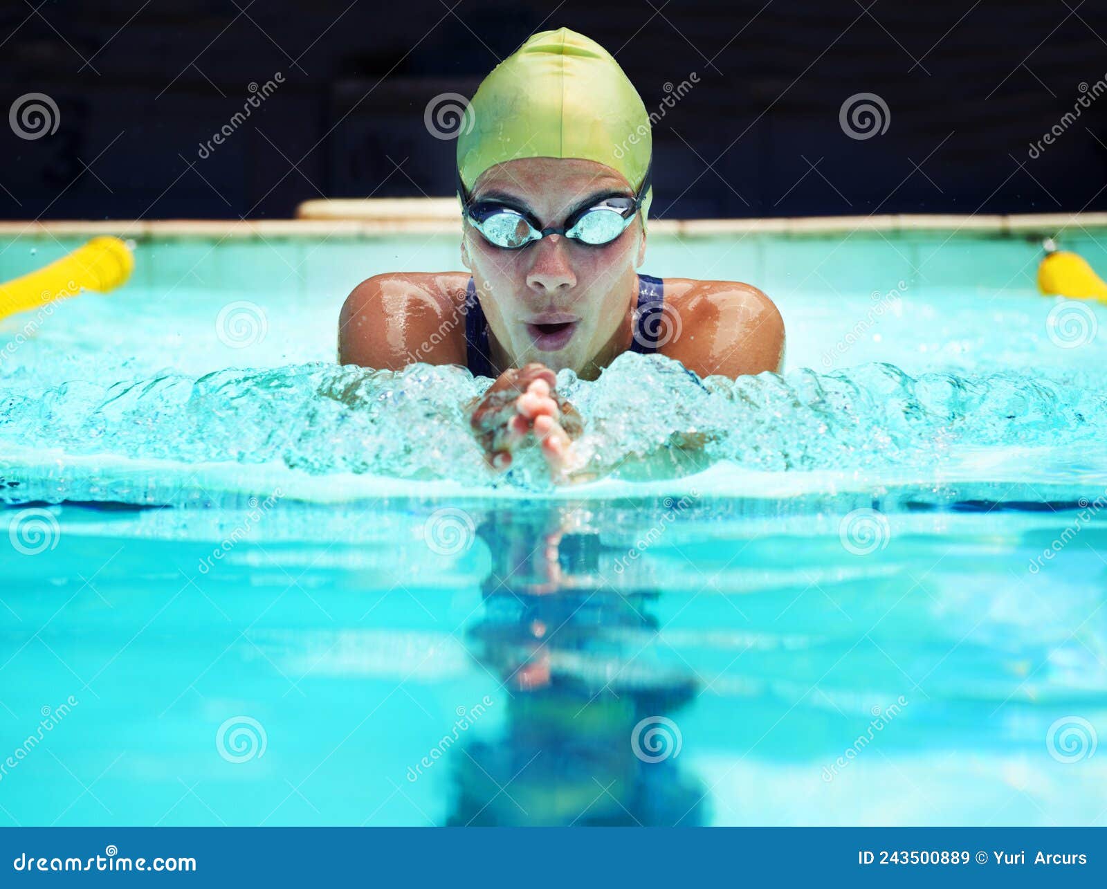 Refreshing Exercise. a Swimmer in a Pool. Stock Image - Image of ...
