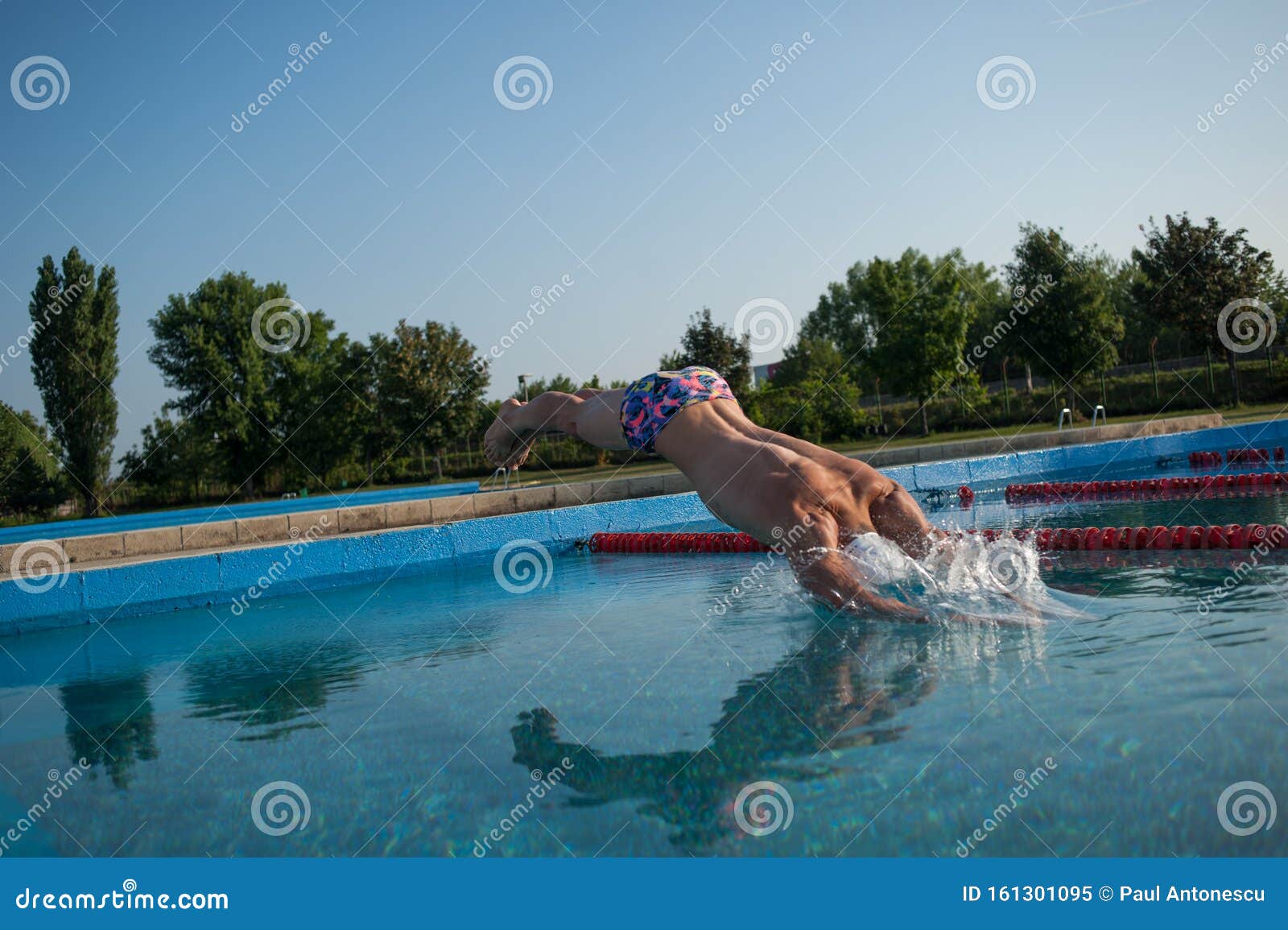 Swimmer by a Pool on a Sunny Morning Stock Image - Image of goggles ...