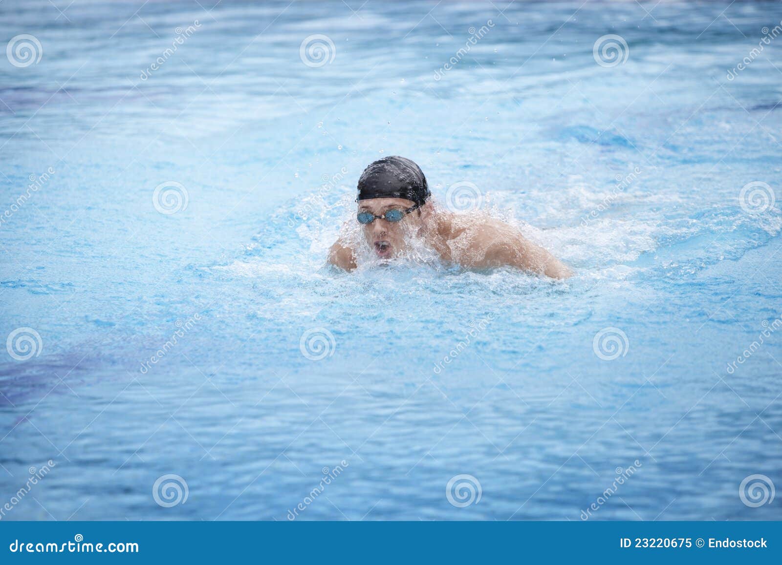 Swimmer Raising Head Out of the Water Stock Image - Image of exercise ...
