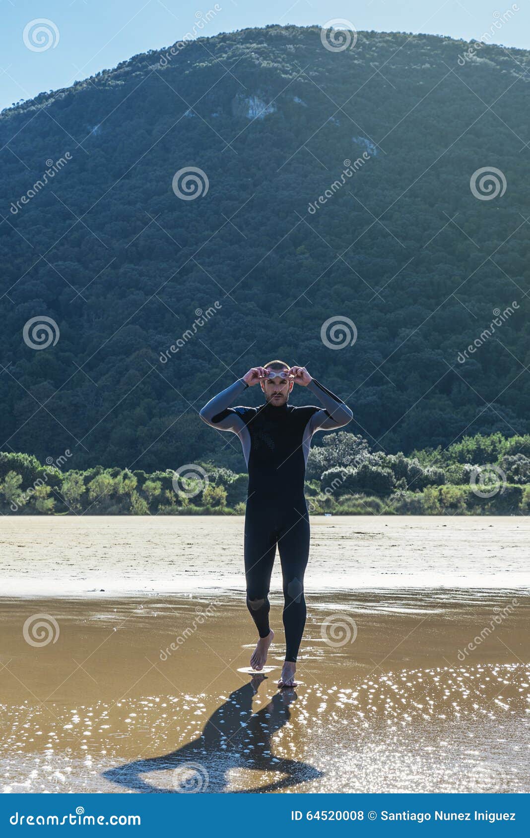 Swimmer Ready To Go Swimming. Stock Photo - Image of suit, portraiture ...