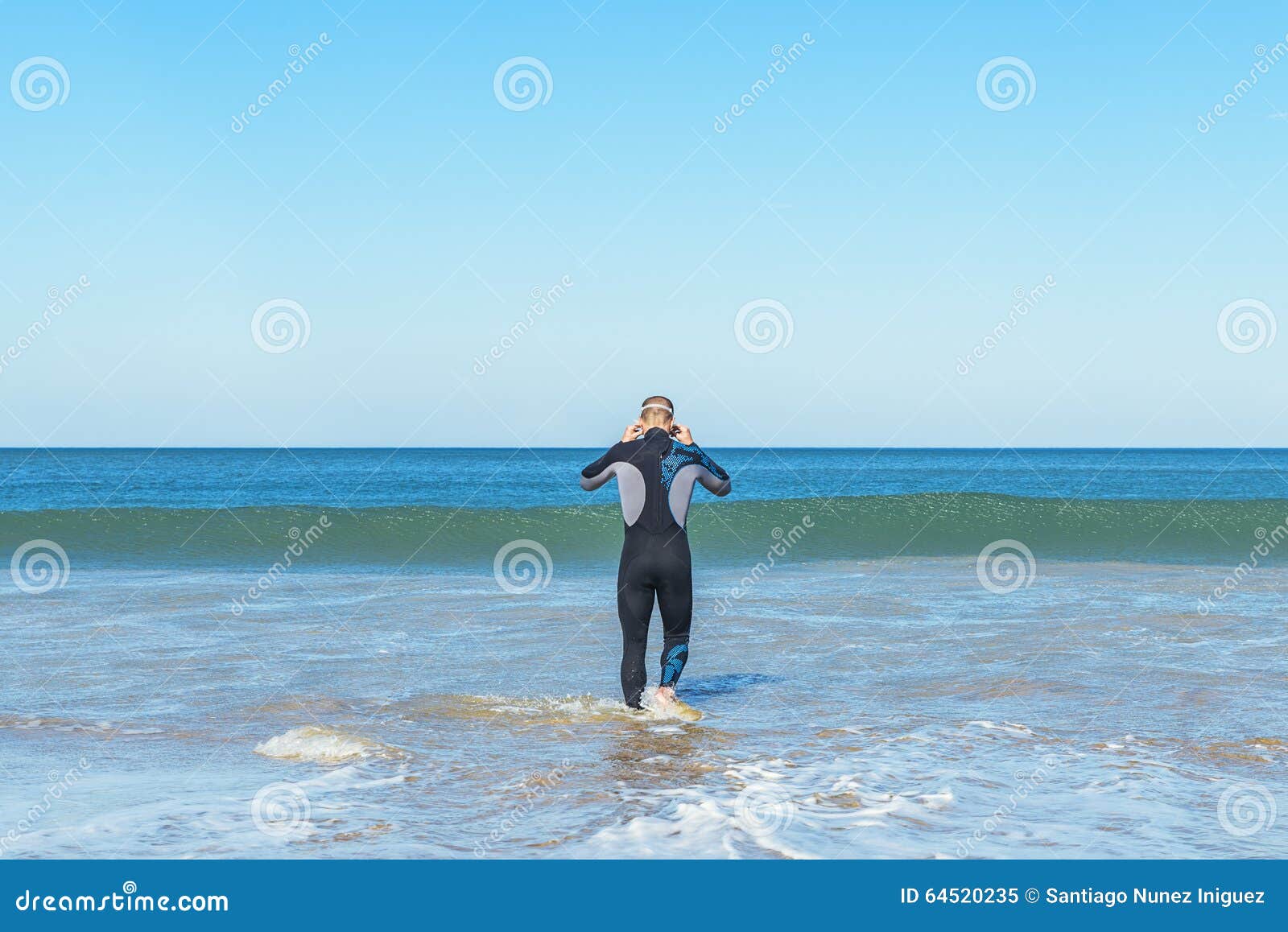 Swimmer Ready To Go Swimming. Stock Image - Image of neoprene, ready ...