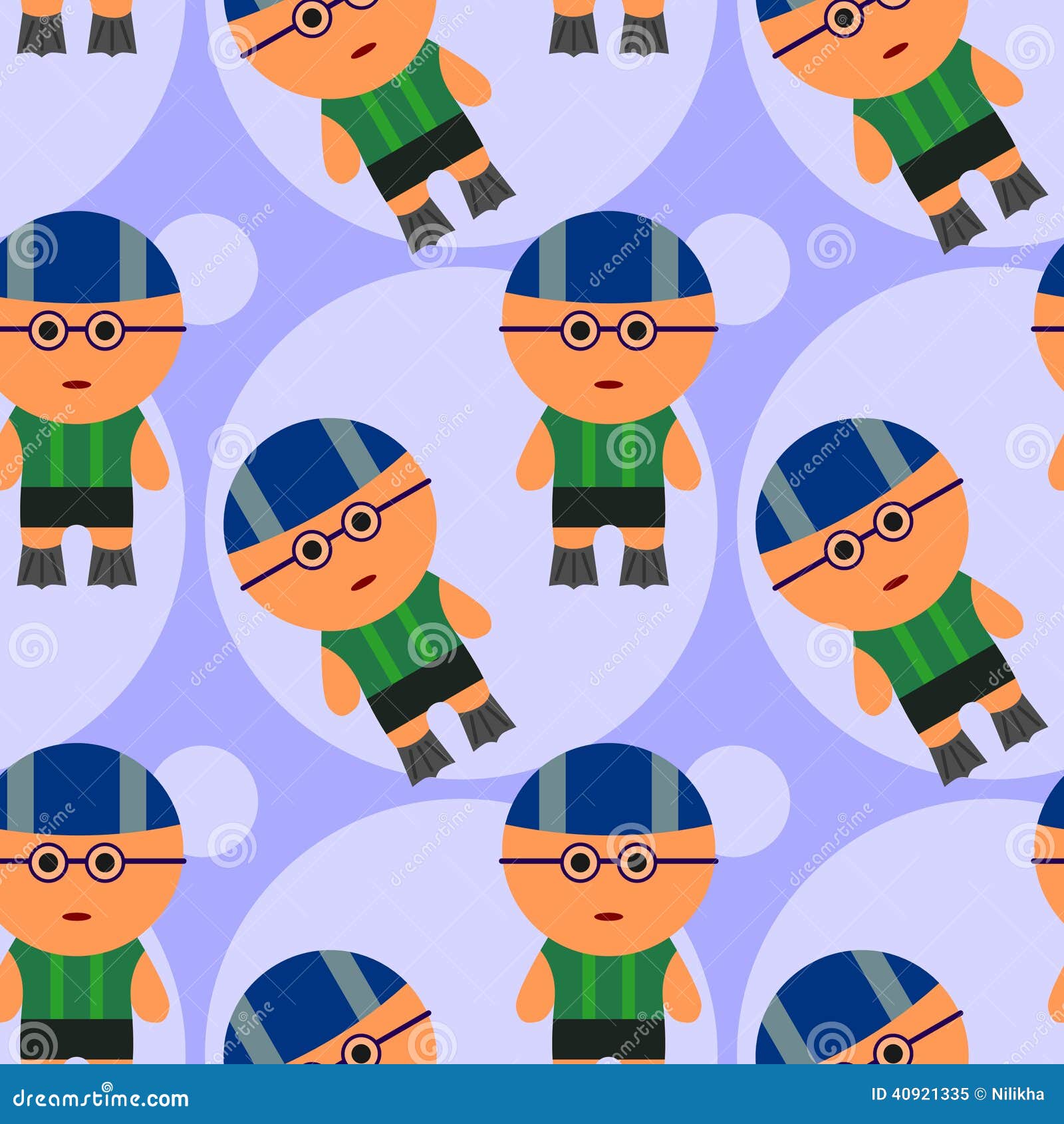 Swimmer Seamless Background Design Stock Illustration - Illustration of ...