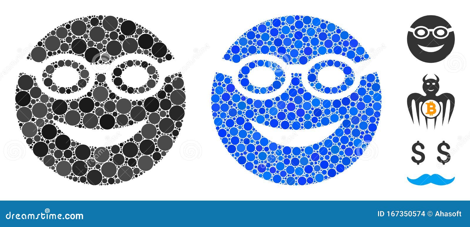 Swimmer Smiley Composition Icon of Circles Stock Illustration ...