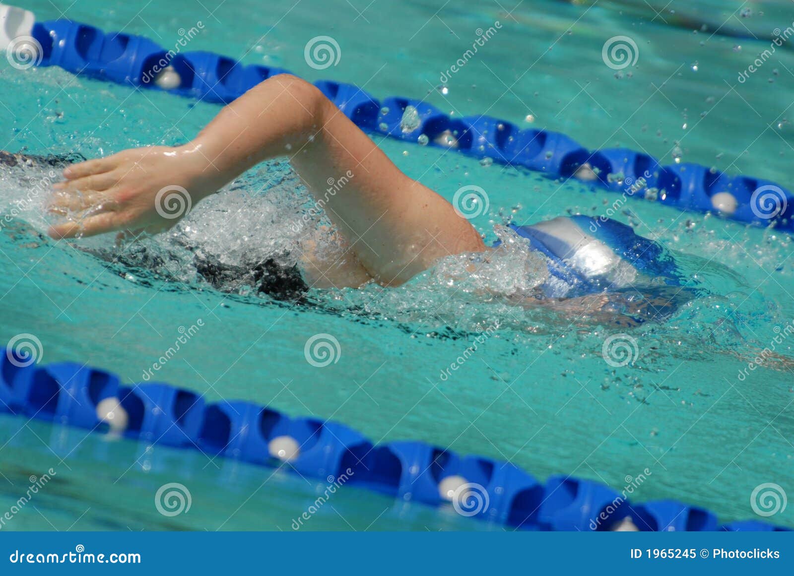 Swimmer in swimming pool stock image. Image of bath, lanes - 1965245