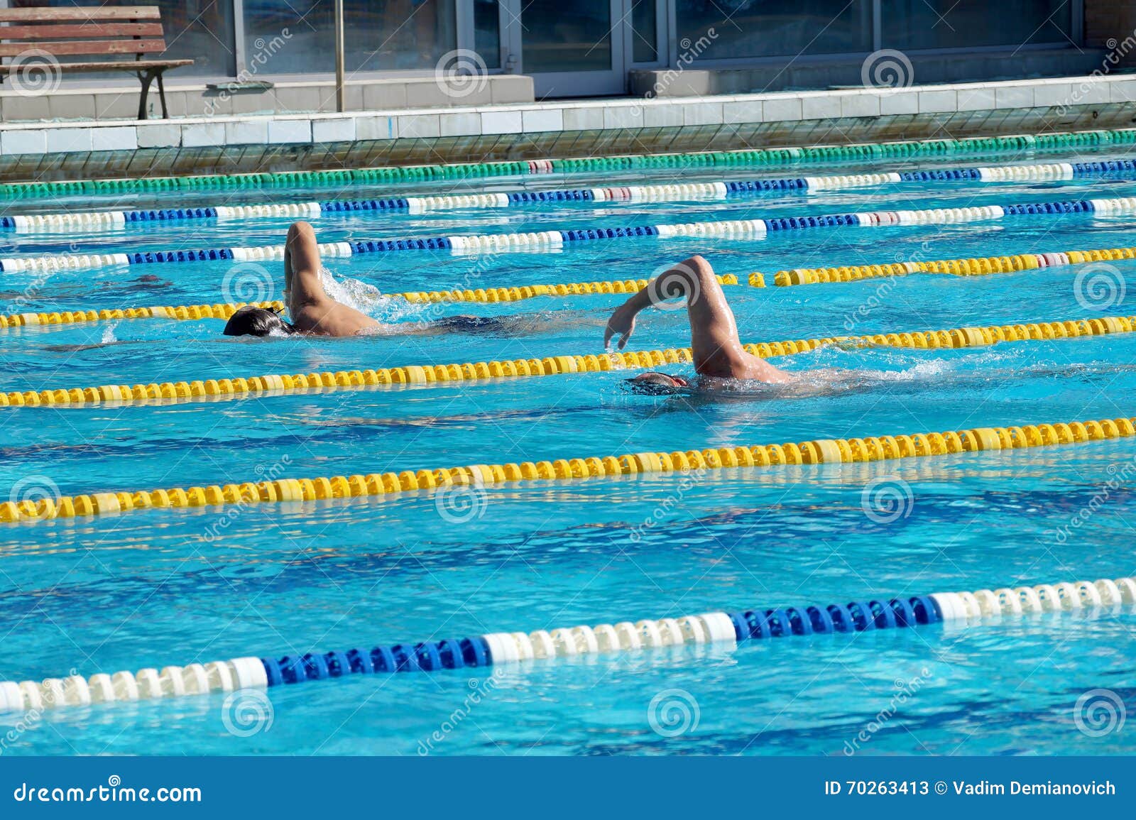 Swimmer in the Swimming Pool Stock Image - Image of heat, competition ...