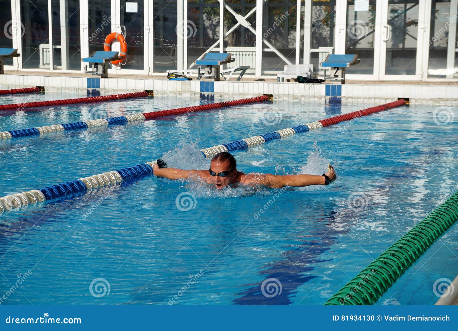 Swimmer in the Swimming Pool Stock Photo - Image of rest, freestyle ...