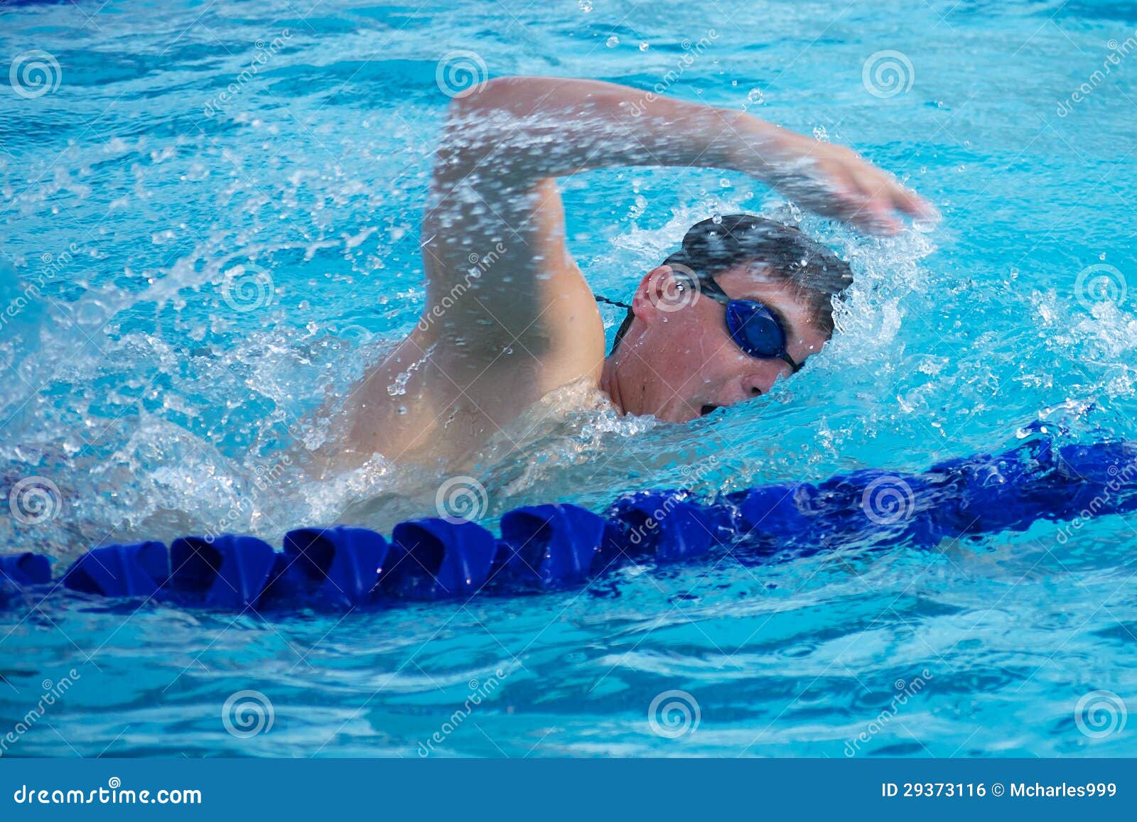 Swimmer Taking a Quick Breath Doing Freestyle Stock Photo - Image of ...