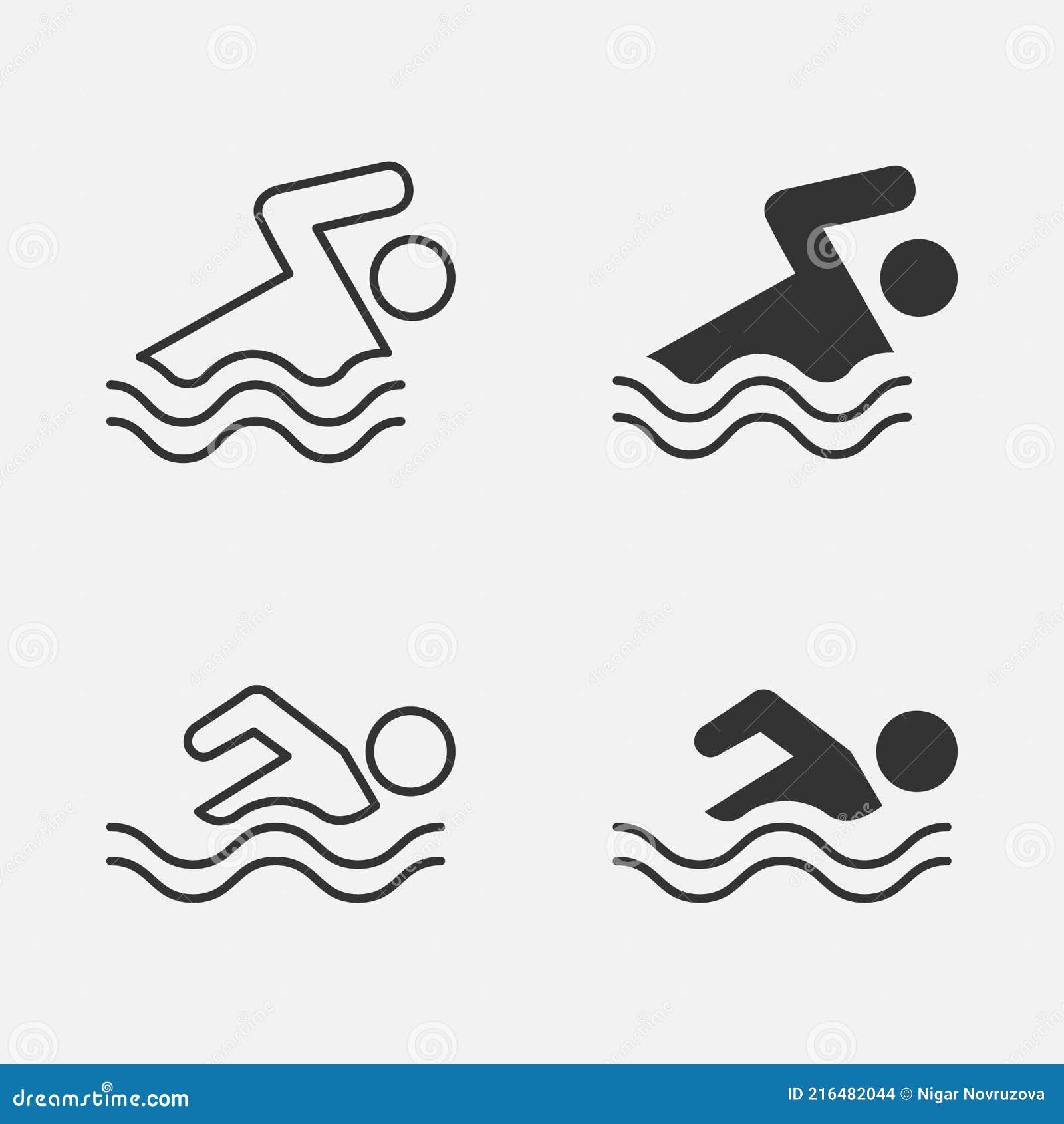 Vector Illustration Of Swimmer Icon Symbol | CartoonDealer.com #216482044