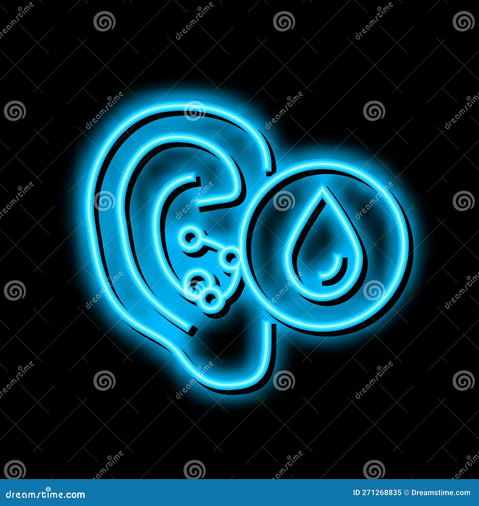 Swimmers Ear Neon Glow Icon Illustration Stock Vector - Illustration of ...